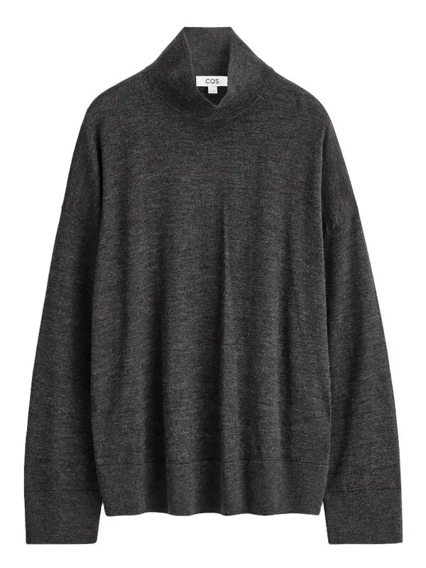 Cos Merino Wool Turtleneck Sweater - Dark Grey
