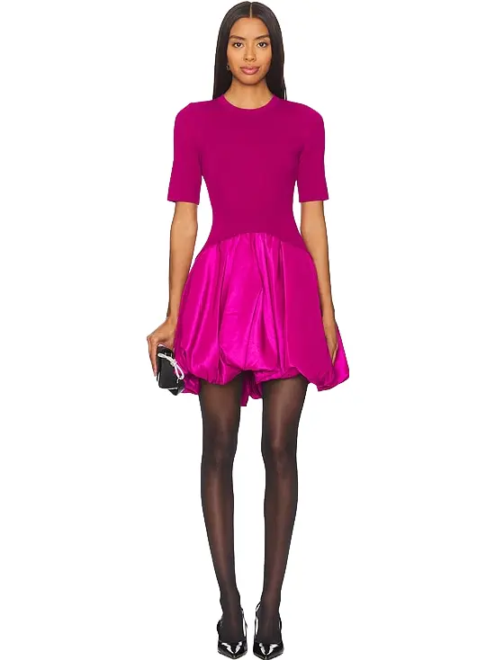 Simkhai Kenny Bubble Mini Dress - Magenta