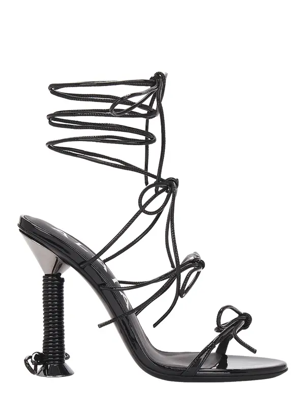 Alaïa Strappy Sandal - Noir & Argent
