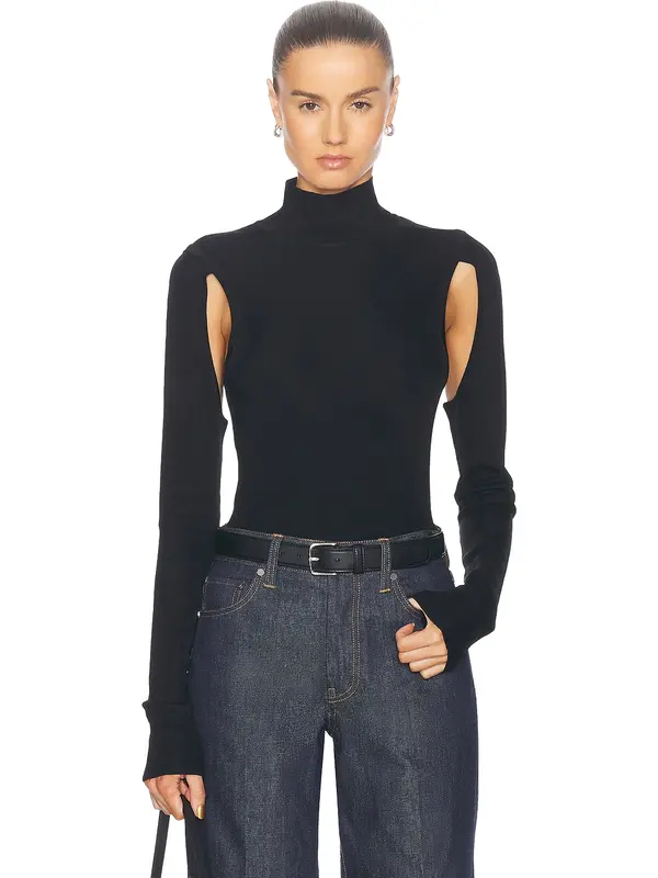 Helmut Lang Air Turtleneck Top - Black