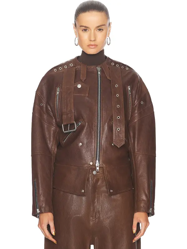 EZR Biker Jacket - Brown