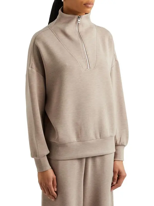 Varley Hawley Half-zip Sweatshirt - Taupe