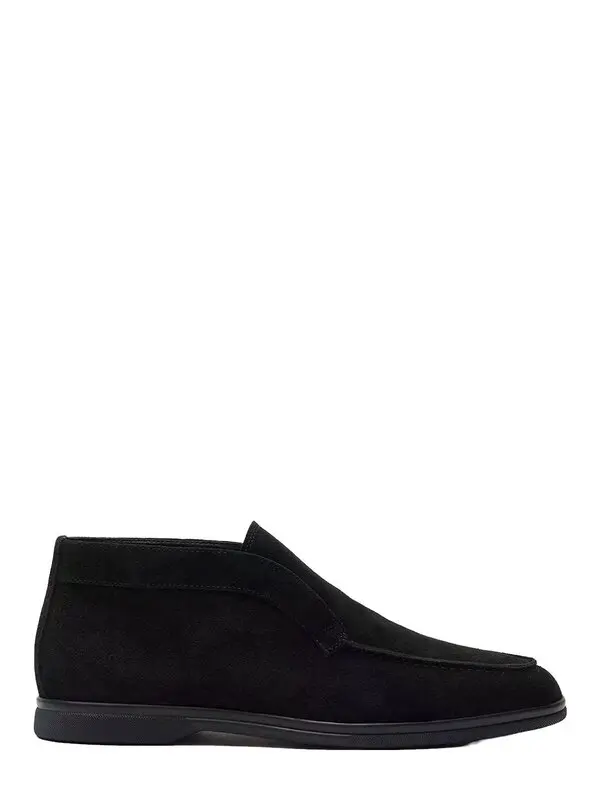 SCAROSSO Leonardo Suede Ankle Boots - Black