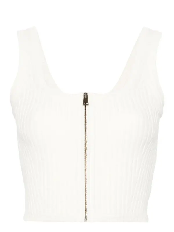 FORTE_FORTE Ribbed-knit Cropped Top - Neutrals