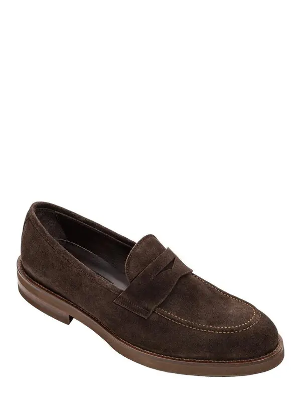 To Boot New York Brady Suede Penny Loafer - Dark Brown