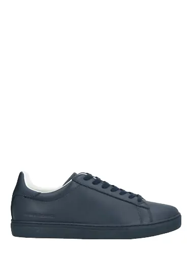 Armani Exchange Calfskin Leather Lace Up Sneakers - Navy