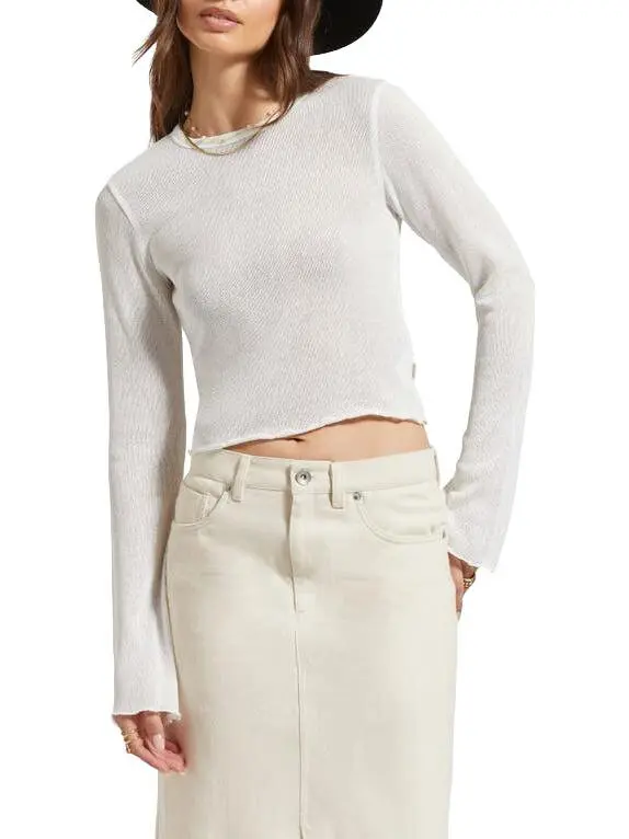 Brixton Semisheer Knit Long-sleeve Top - Off White