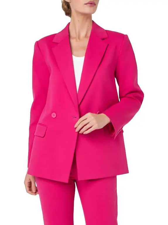 English Factory Double-breasted Blazer - Fuchsia