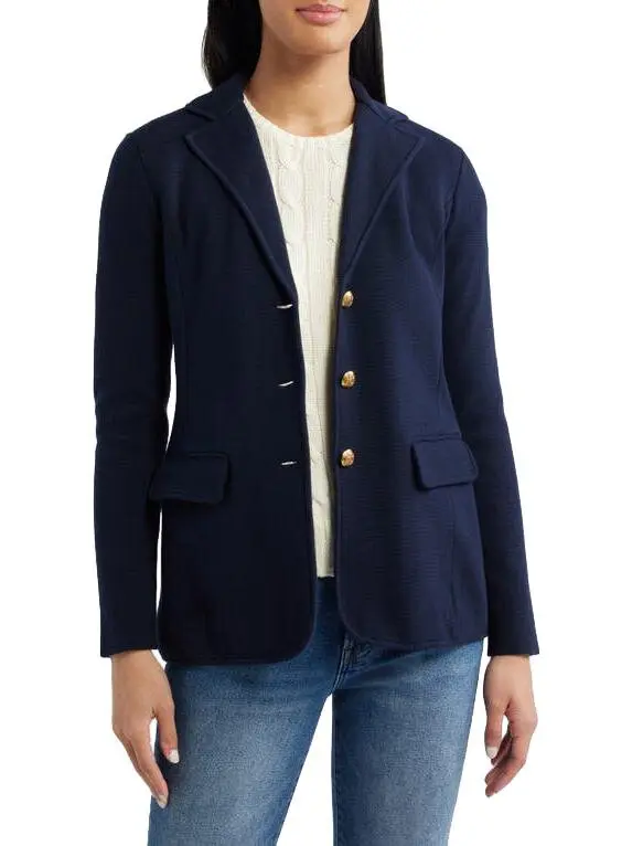 Ralph Lauren Combed Cotton-blend Blazer - Lauren Navy