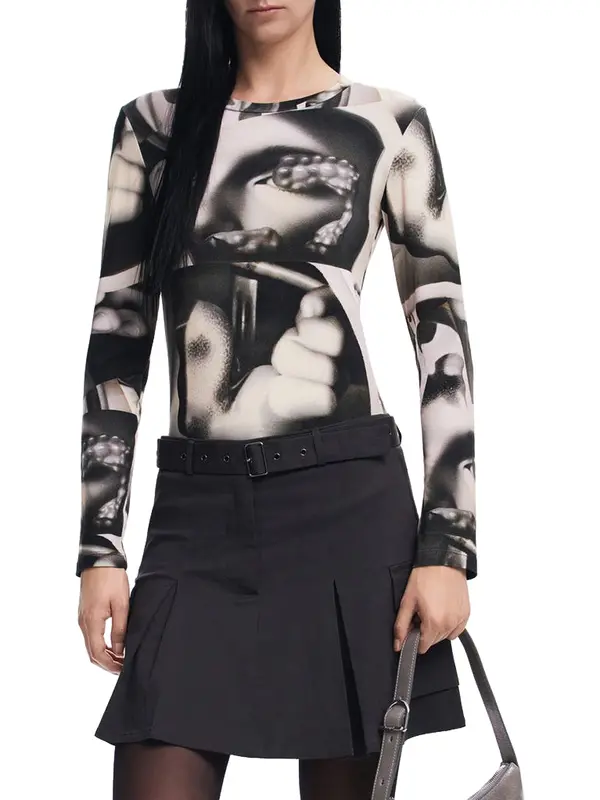 Desigual Surrealismo Long Sleeve T-shirt - Black