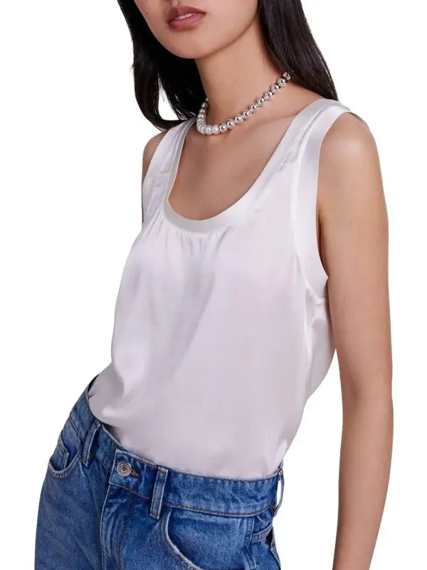 Maje Silk Tank Top - White