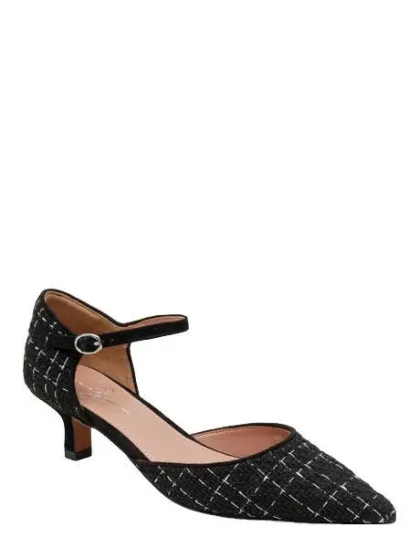 Linea Paolo Carey Ankle Strap Pumps - Black-white Plaid