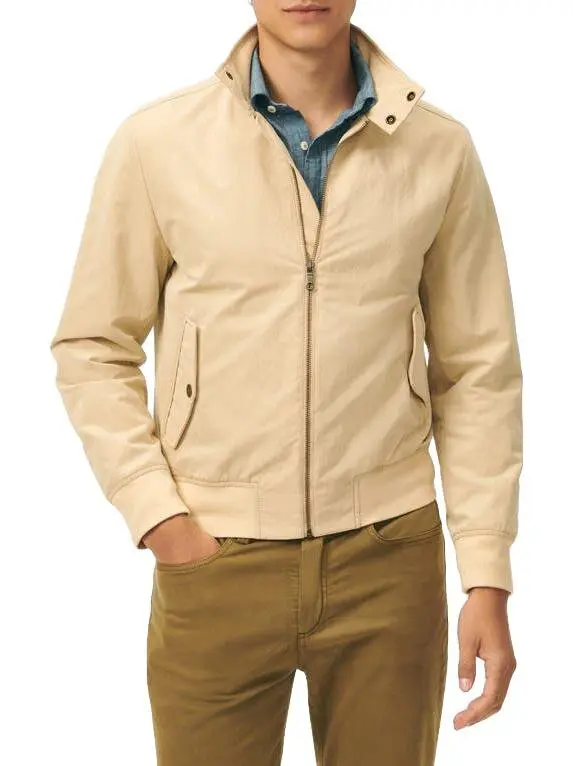 Brooks Brothers Cotton Blend Bomber Jacket - Safari