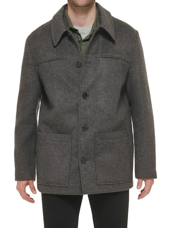Cole Haan Wool Blend Coat - Grey