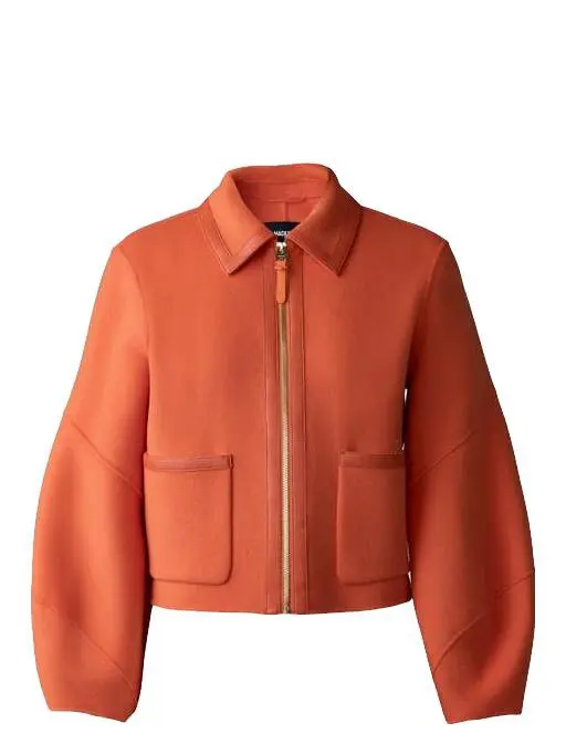 Mackage Solana Wool & Leather Jacket - Flame