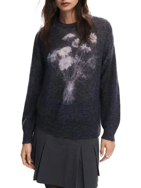 Desigual Mississauga Bouquet Crewneck Sweater - Black
