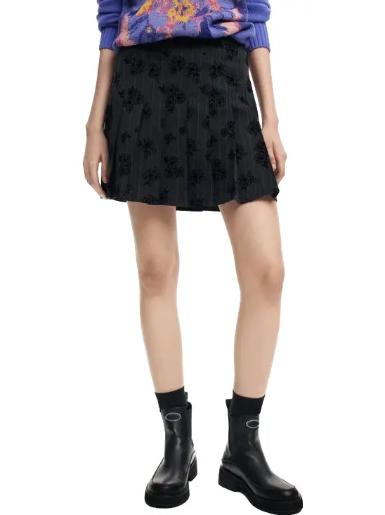 Desigual Dalian Pleated Miniskirt - Black