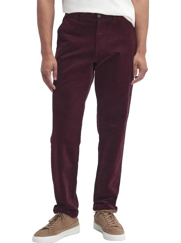 Barbour Tailored Fit Cotton Stretch Corduroy Chinos - Dark Merlot