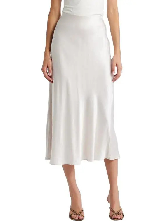 Rails Anya Satin Midi Skirt - Ivory