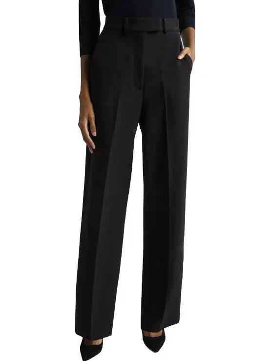 St. John Stretch Cady Straight-leg Pants - Black