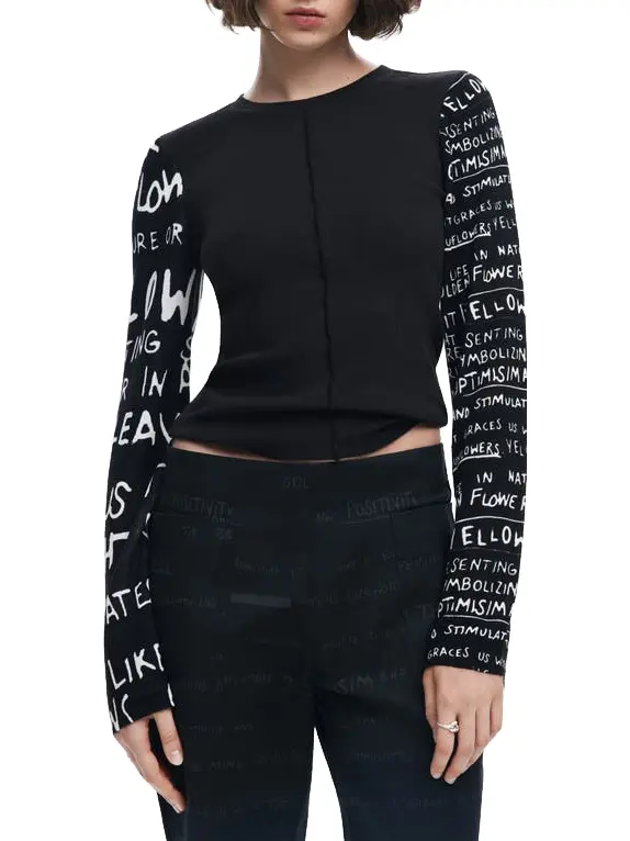 Desigual Rebe Long-sleeve T-shirt - Black