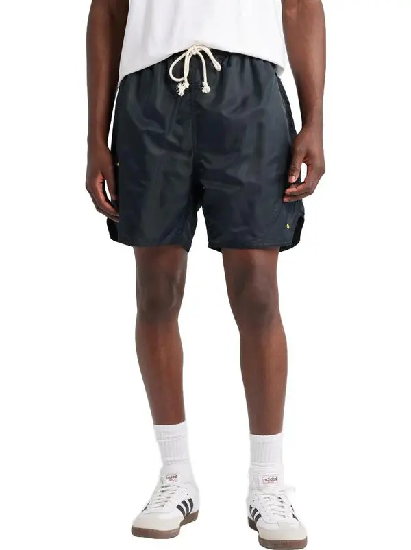 ELWOOD Embroidered Logo Nylon Shorts - Coal
