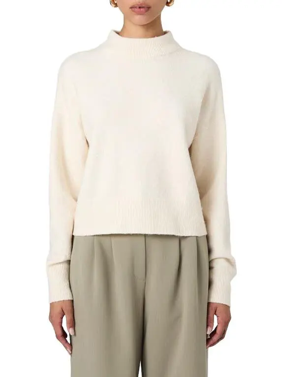 French Connection Vhari Mock Neck Sweater - Oatmeal Melange