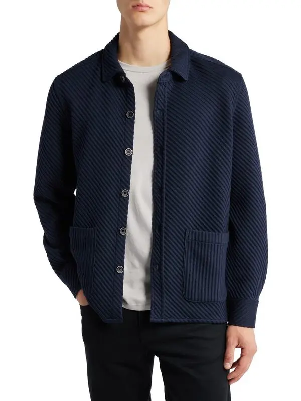 Robert Barakett Hoffburg Jacquard Overshirt - Navy