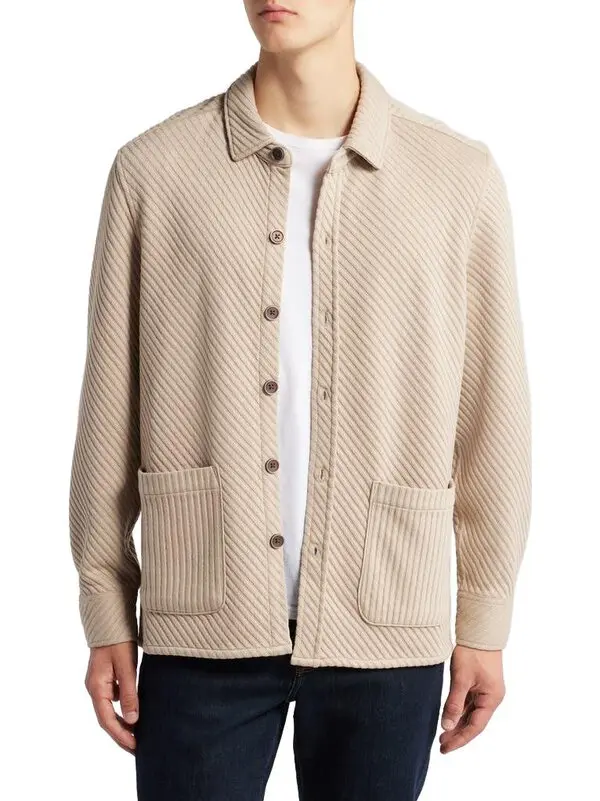 Robert Barakett Hoffburg Jacquard Overshirt - Tan