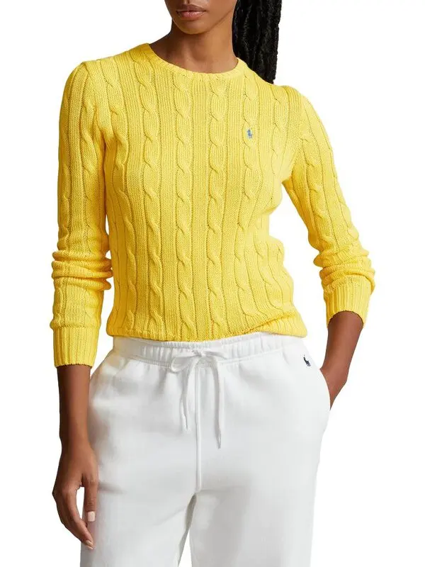 Polo Ralph Lauren Julianna Pima Cotton Cable-stitch Sweater - Trainer Yellow