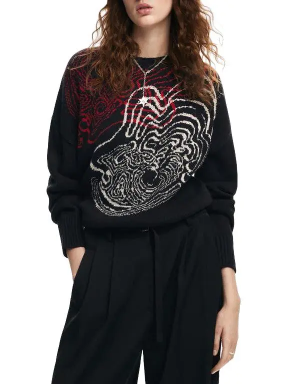 Desigual Toulouse Lacroix Graphic Sweater - Black