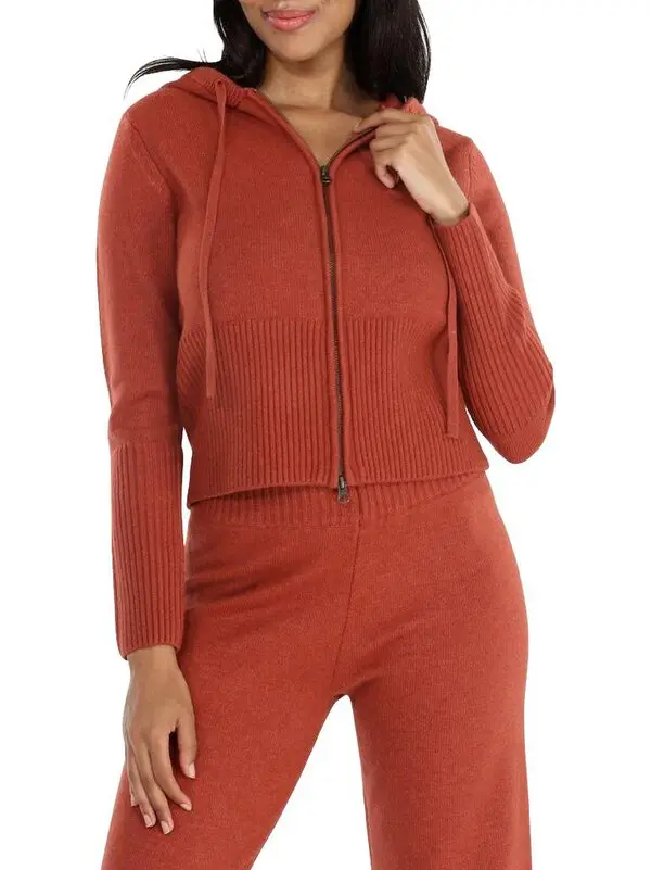 Honeydew Intimates Ribbed Trim Hoodie - Copper