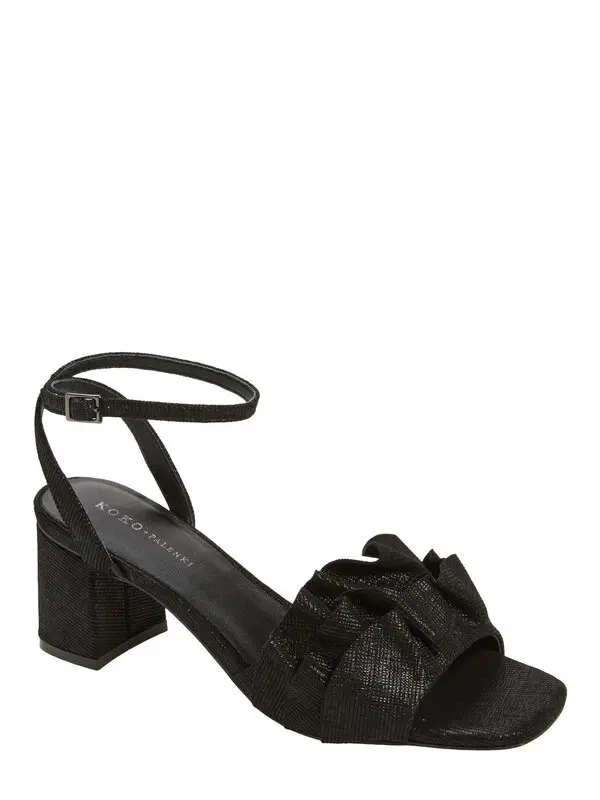 KOKO + PALENKI Serenity Sandals - Black Metallic Leather