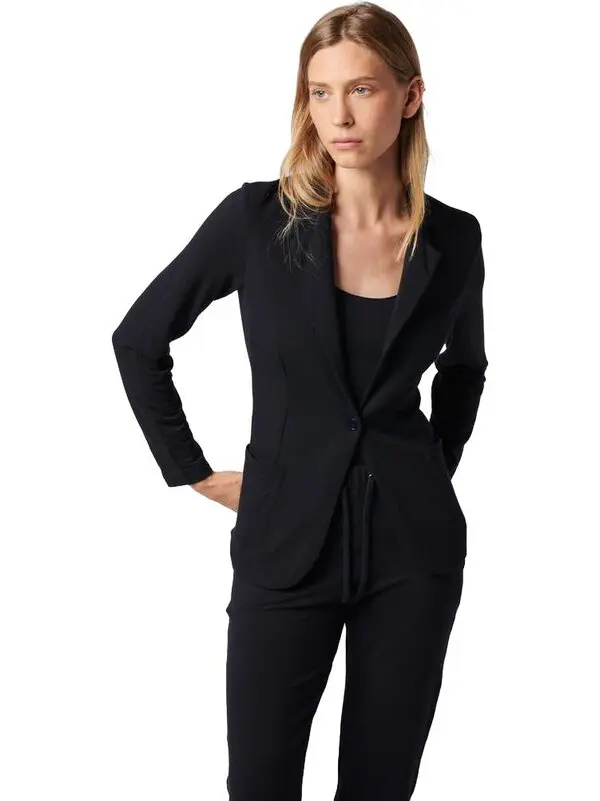Majestic Filatures French Terry One-button Blazer - Noir