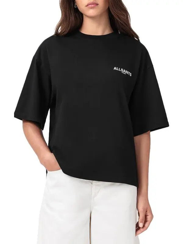 ALLSAINTS Guardian Amelie Oversize Graphic T-shirt - Black