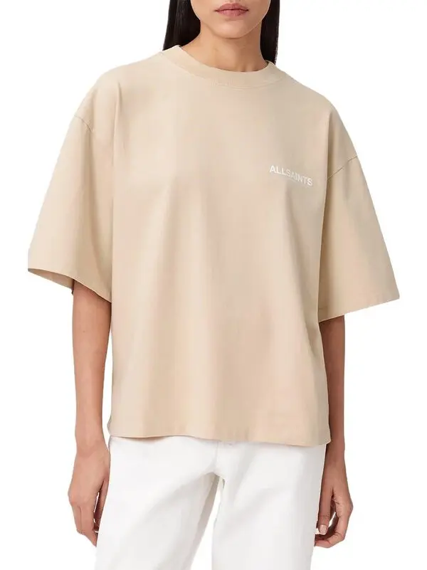 ALLSAINTS Guardian Amelie Oversize Graphic T-shirt - Sandy White