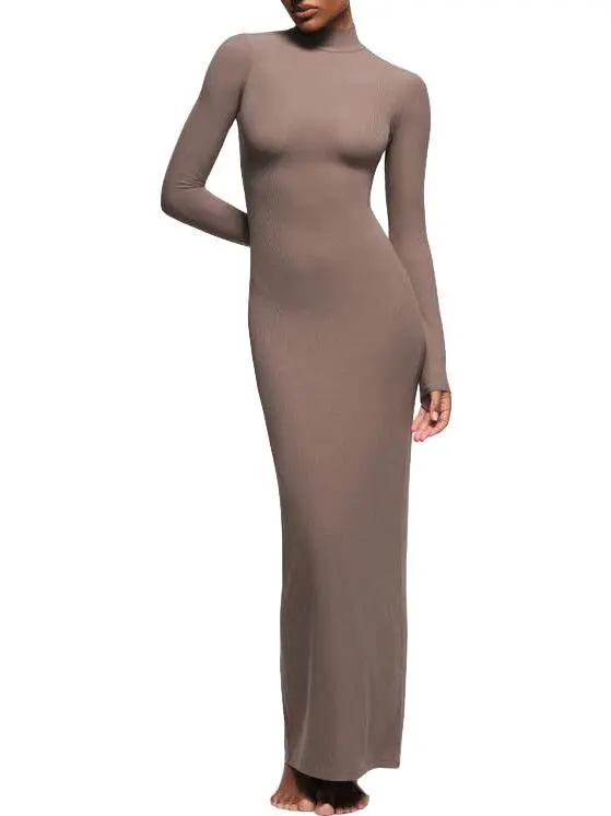 SKIMS Soft Lounge Mock Neck Maxi Dress - Amethyst
