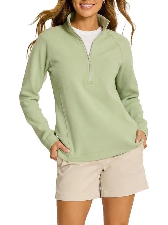 Tommy Bahama Stretch Cotton Half Zip Pullover - Extra Light Margarita