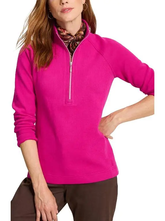 Tommy Bahama Stretch Cotton Half Zip Pullover - Magenta Magic