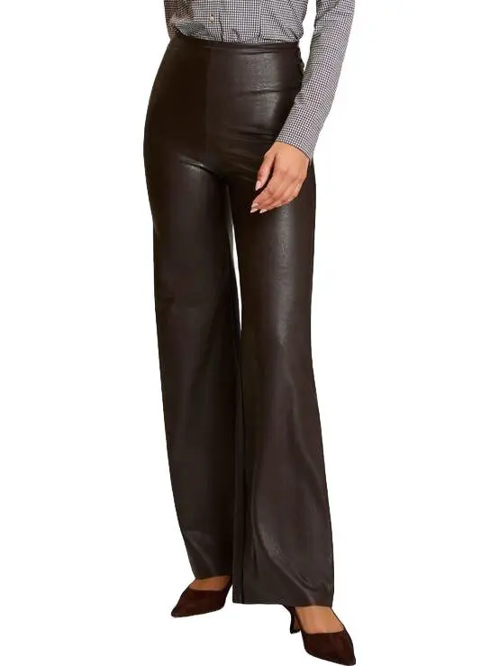 Commando Wide Leg Faux Leather Pants - Espresso