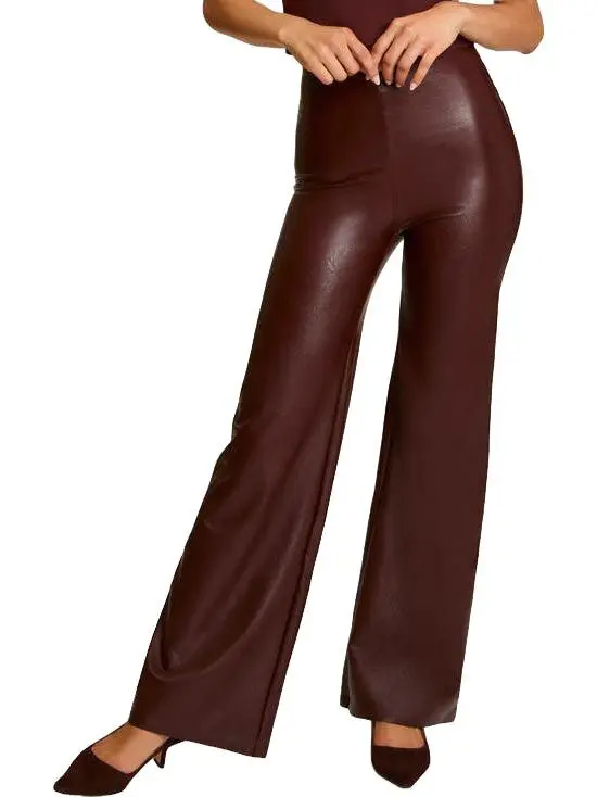 Commando Wide Leg Faux Leather Pants - Oxblood