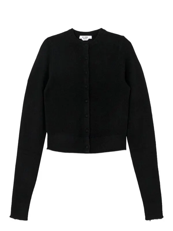 RE/DONE Crew-neck Cashmere Cardigan - Black