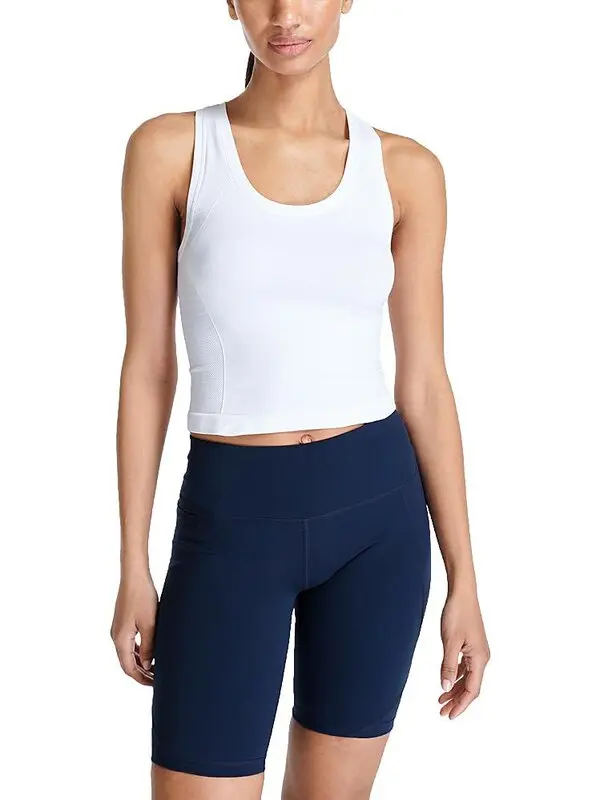 Sweaty Betty Athlete Crop Seamless Tank Top - White