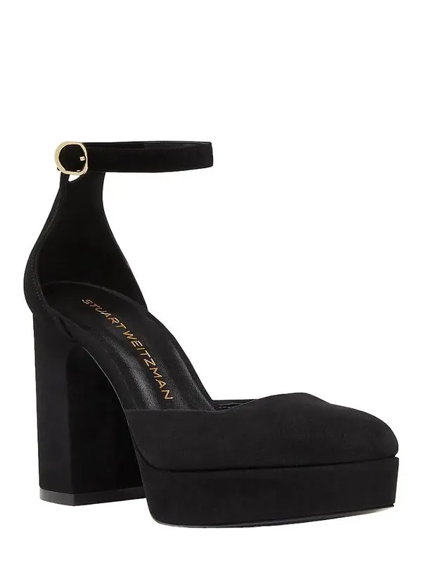 STUART WEITZMAN Platform Pumps With Ankle Strap - Black
