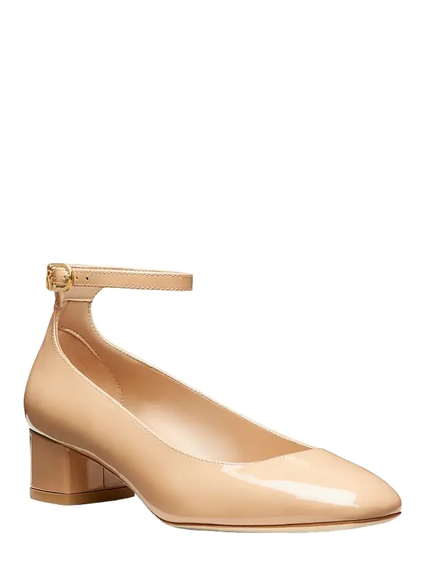 STUART WEITZMAN Jane Ankle Strap Pumps - Adobe