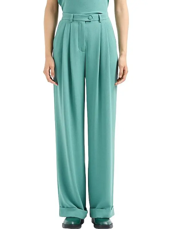Emporio Armani Stretch Polyester Trousers - Jade