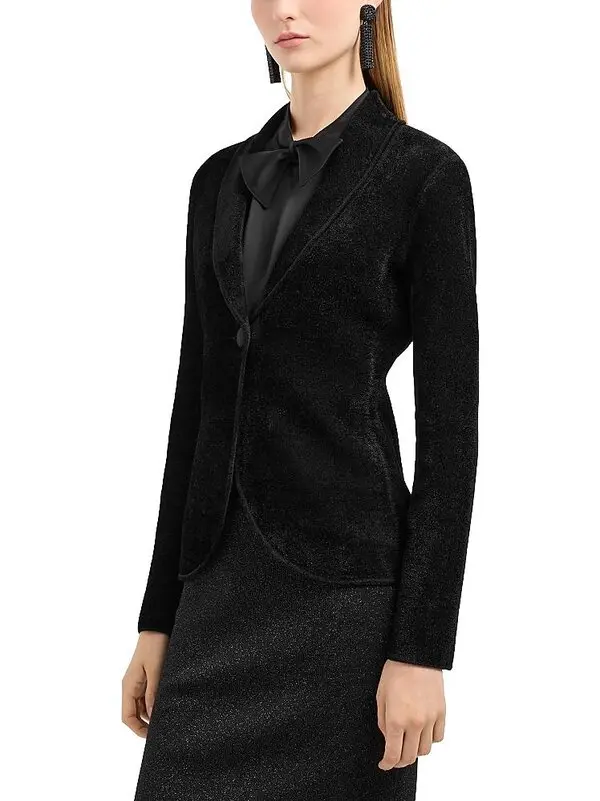 Emporio Armani Chenille Blazer - Black