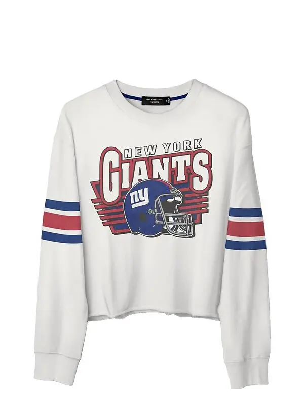 Junk Food Clothing Nfl Kickoff Crop Crew Fleece - New York Giants