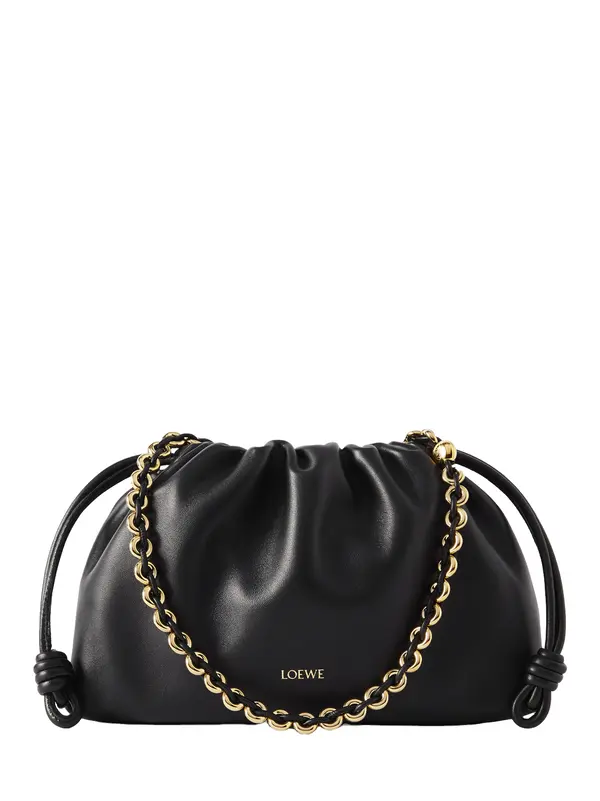 Loewe Flamenco Leather Clutch - Black