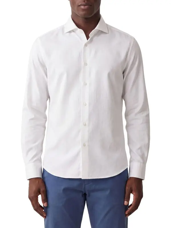 Brunello Cucinelli French Collar Cotton Shirt With Long Sleeves - Grey 1